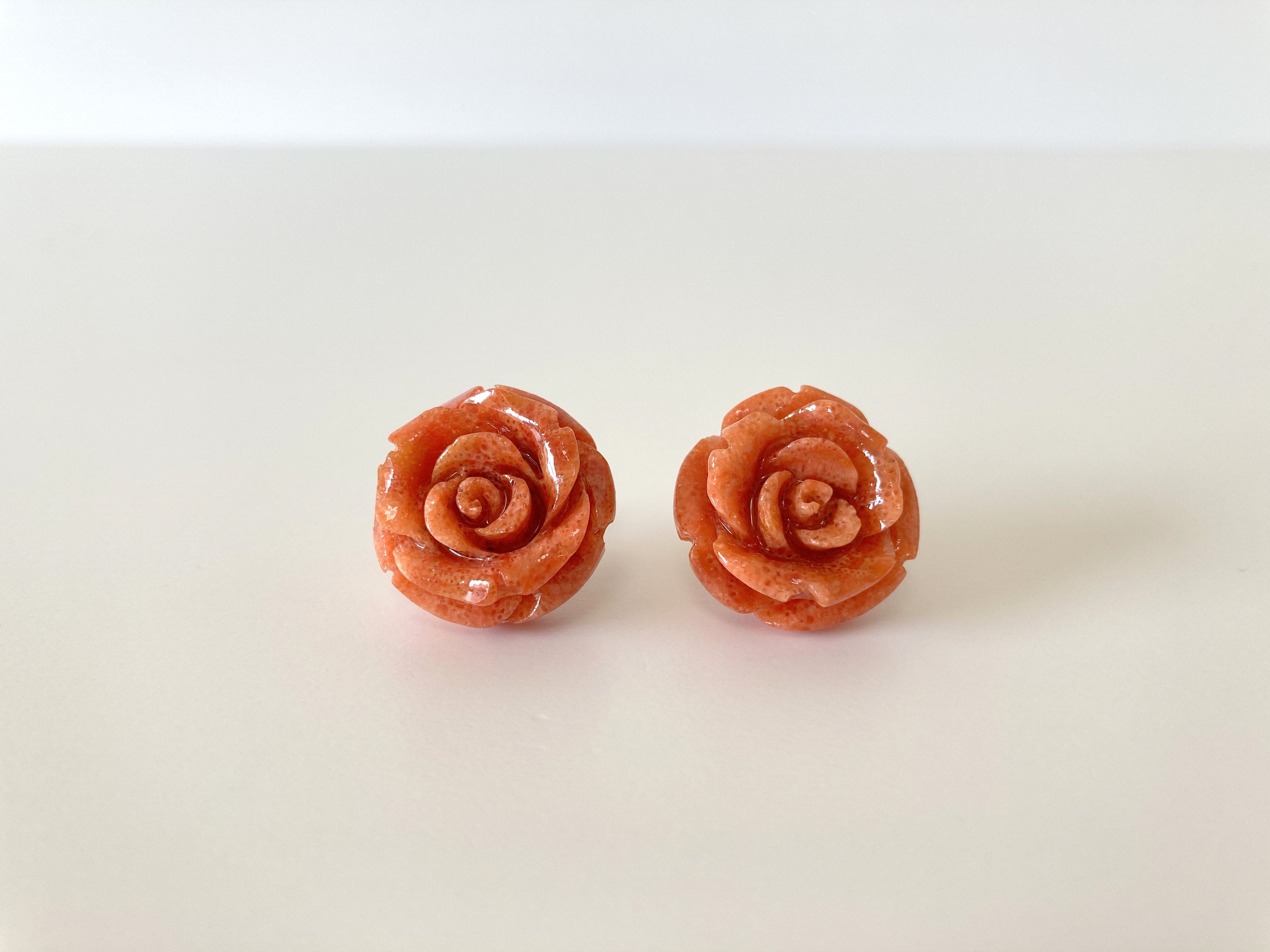 Sponge Coral 18mm Rose Stud Earring or Screw Clip Earring - Etsy