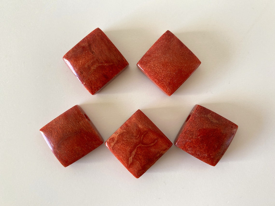 Natural Sponge Coral Square Loose 18 X 18mm Apple Coral - Etsy