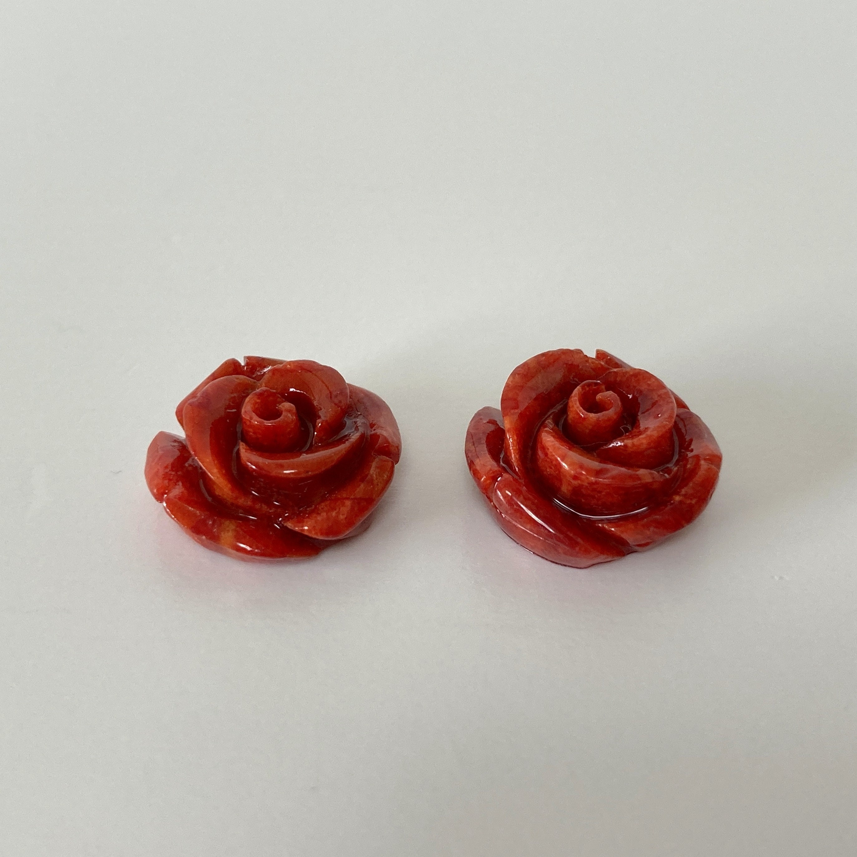 Natural Sponge Coral Rose 15mm Loose Dark Red Color for - Etsy