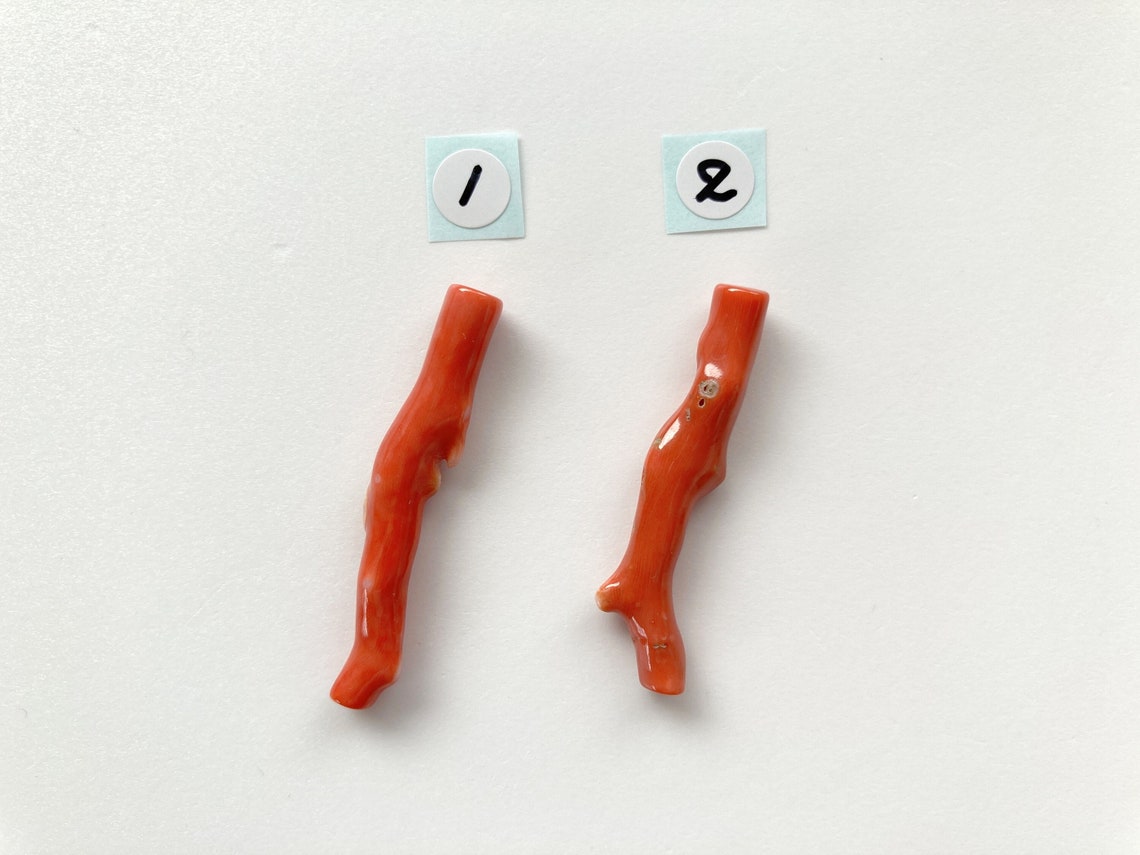 Natural Japanese Momo Coral Orange Color Hole on Top - Etsy