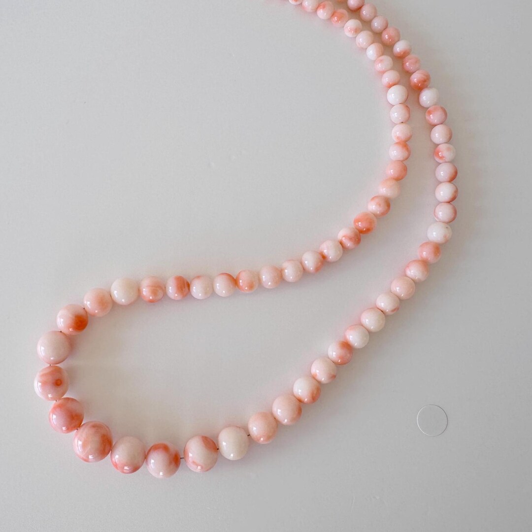 Natural Coral Strand Beads - Deep Sea Coral Pink Orange Round Beads - 4 ...