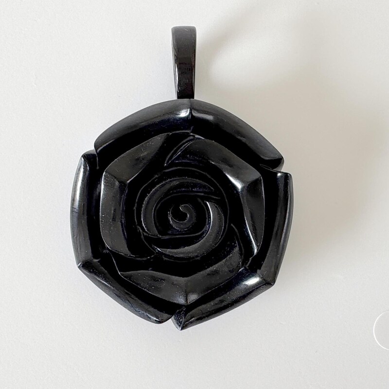 Carved Jet Pendant - Etsy