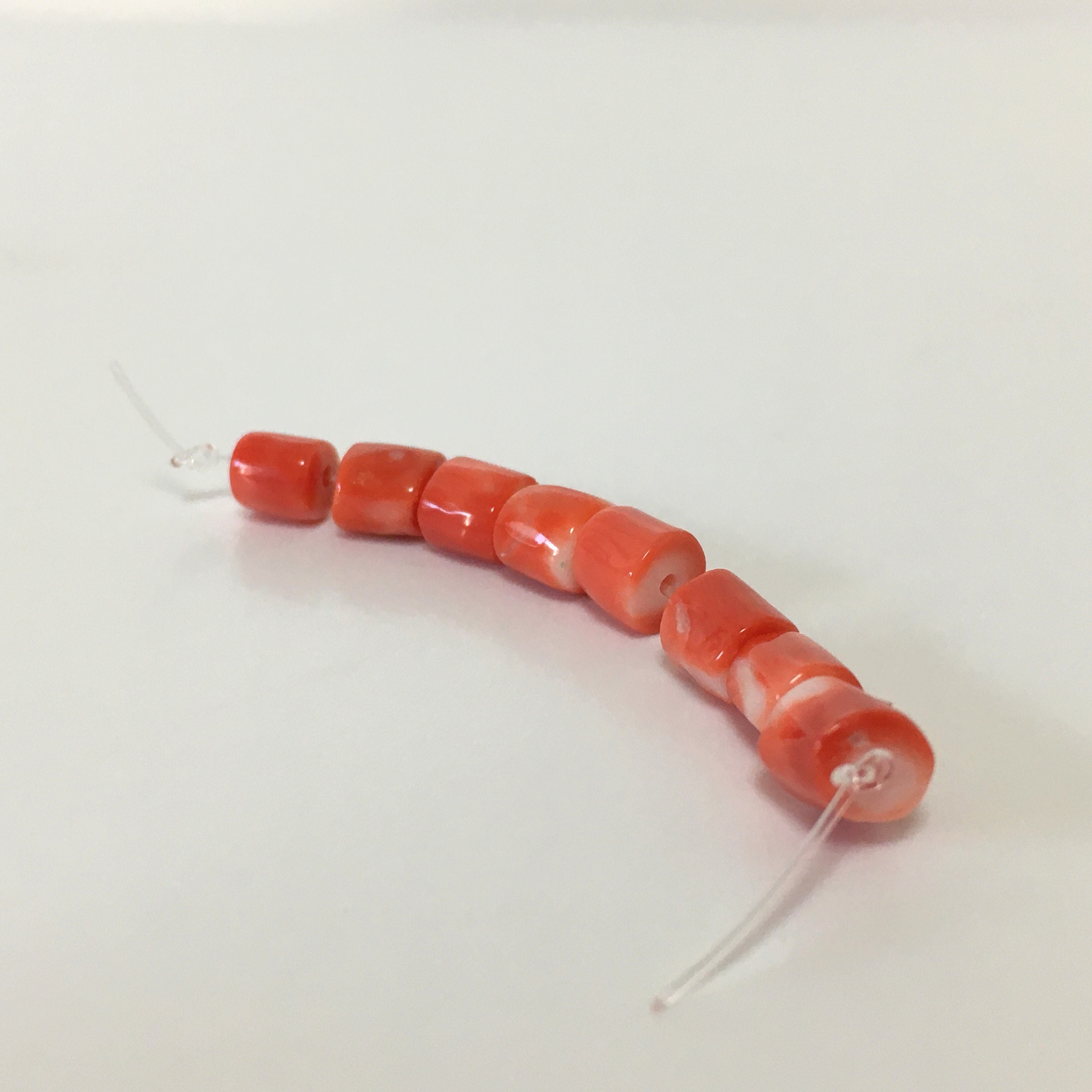 Natural Japanese Momo Coral Cylinder Loose Natural Orange | Etsy