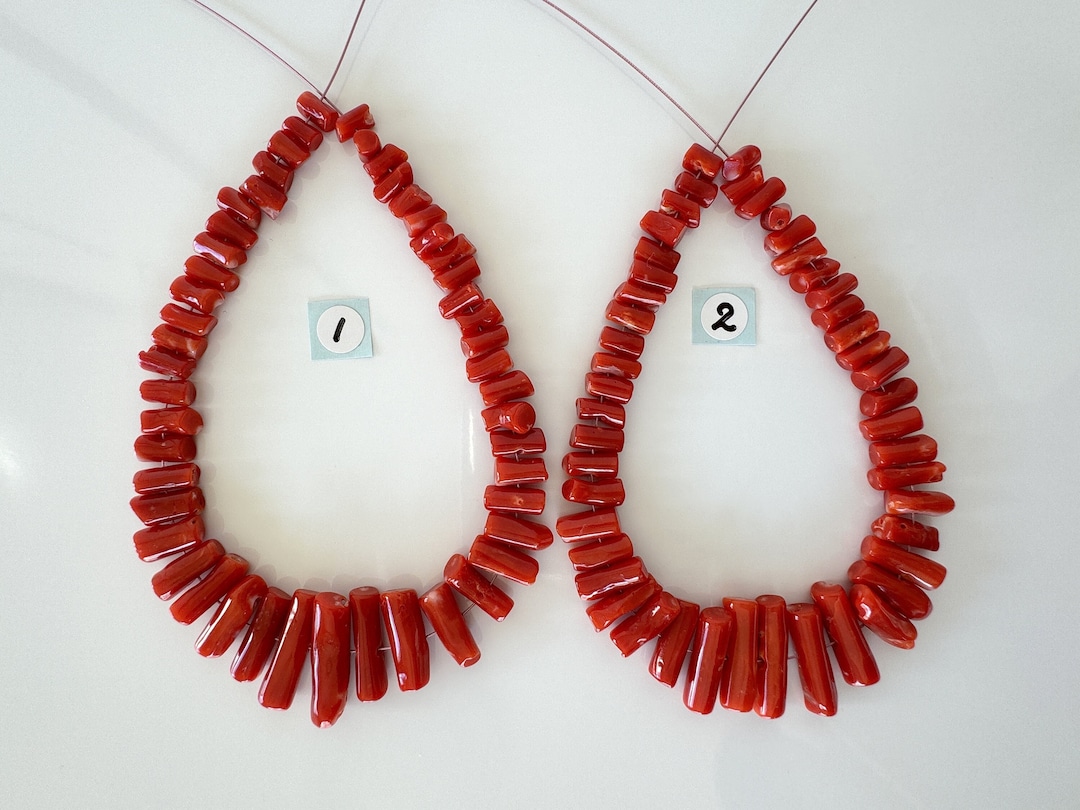 Japanese Red Coral aka Coral Branch Short Strand of 19-20cm, 7.5 ...