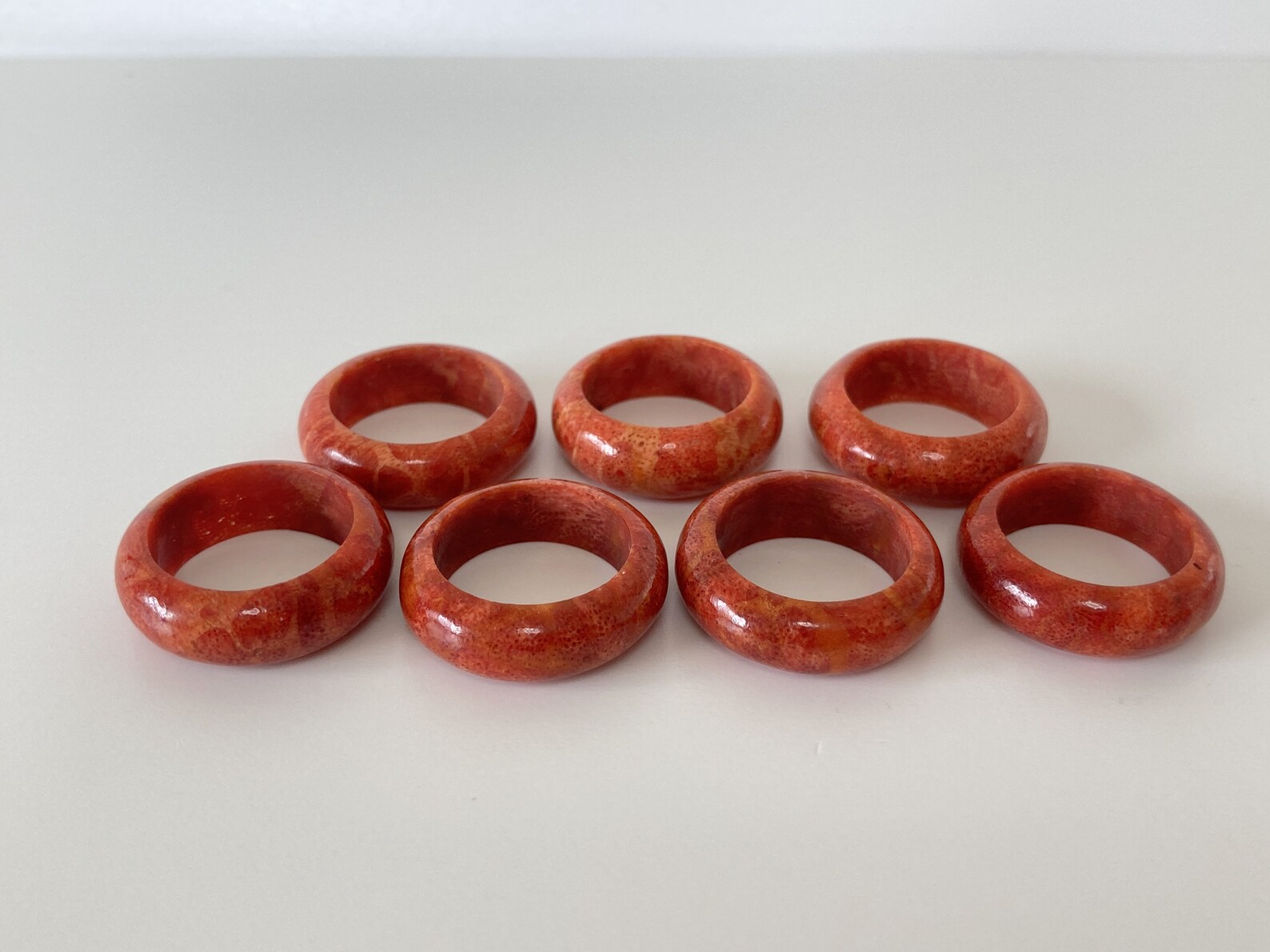 Natural Sponge Coral Half-round Shape Ring Stacking Ring - Etsy