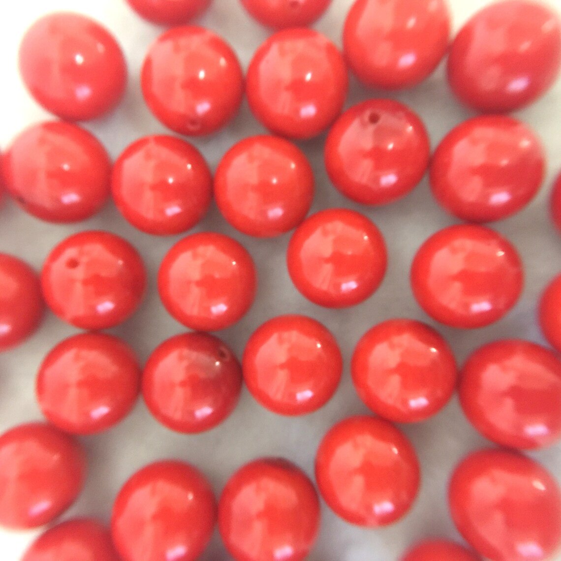 Red coral bamboo coral round loose 10.5-11mm for 2pcs | Etsy