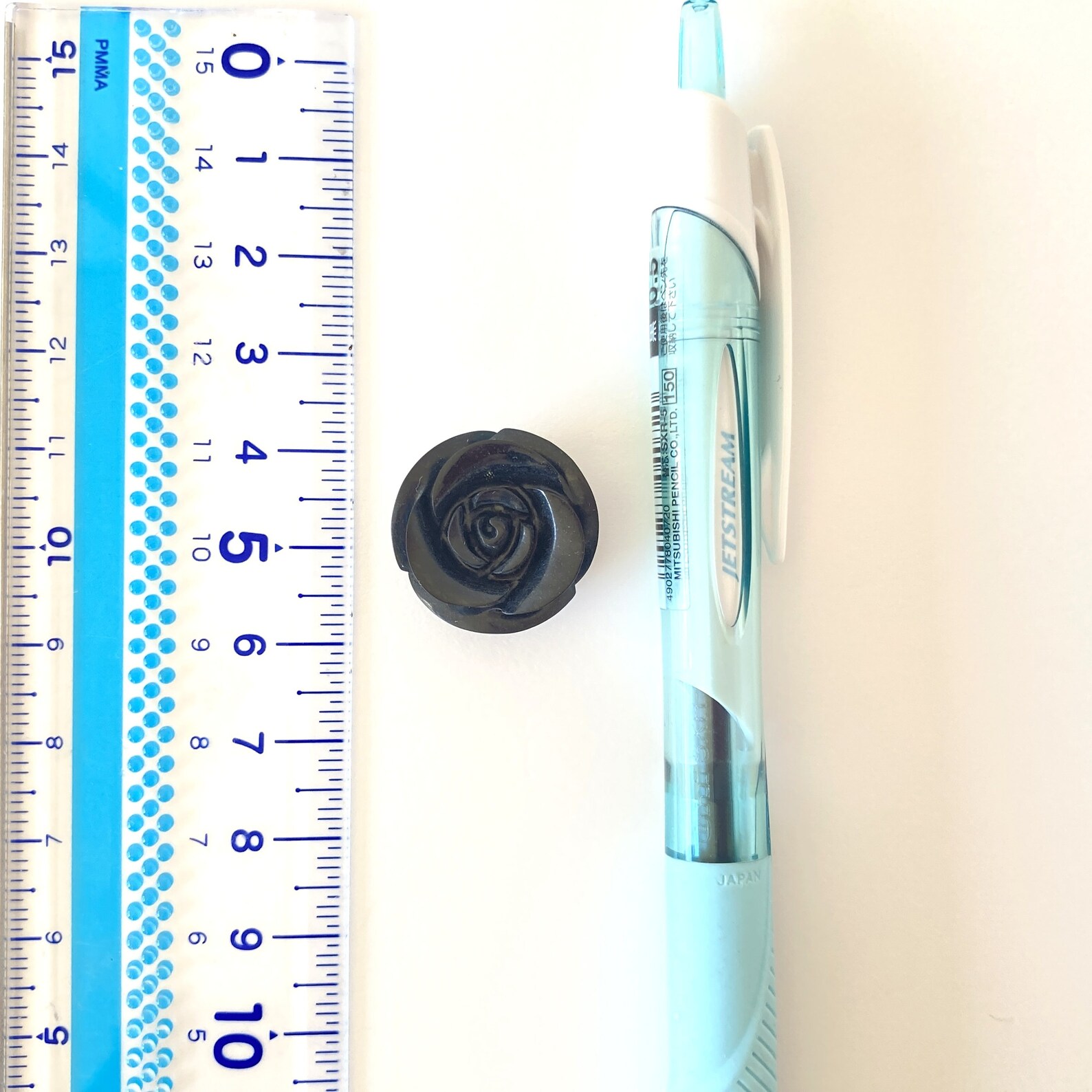 Jet Rose Carving Loose 20mm Diameter With Off-center Drilled - Etsy