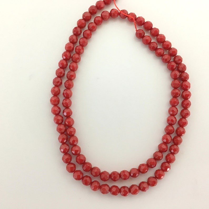 Red Bamboo Coral 4mm Faceted Beads Strands Cut Beads Strands - Etsy