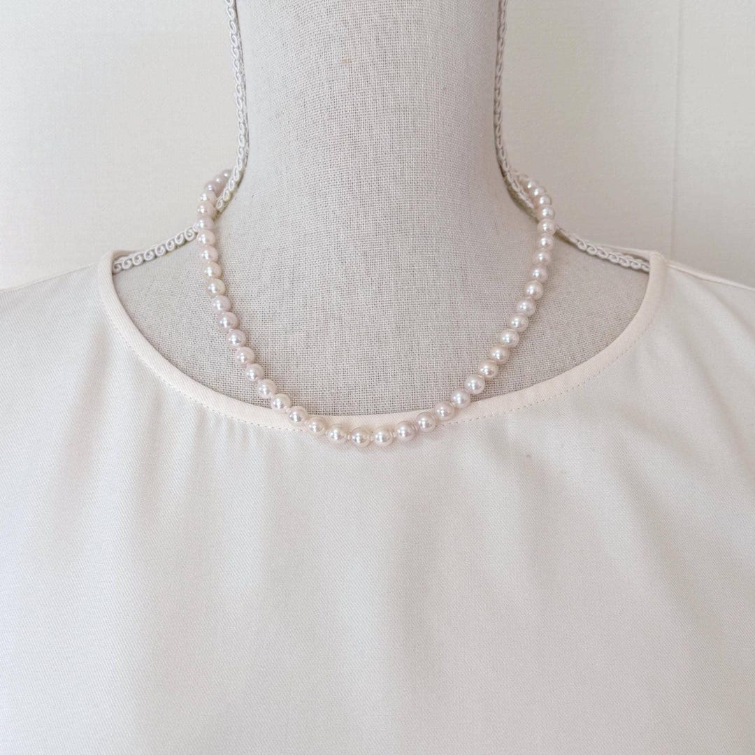 Japanese Akoya Pearl Necklace: Cream White 6.5-7mm Cultured Strand ...