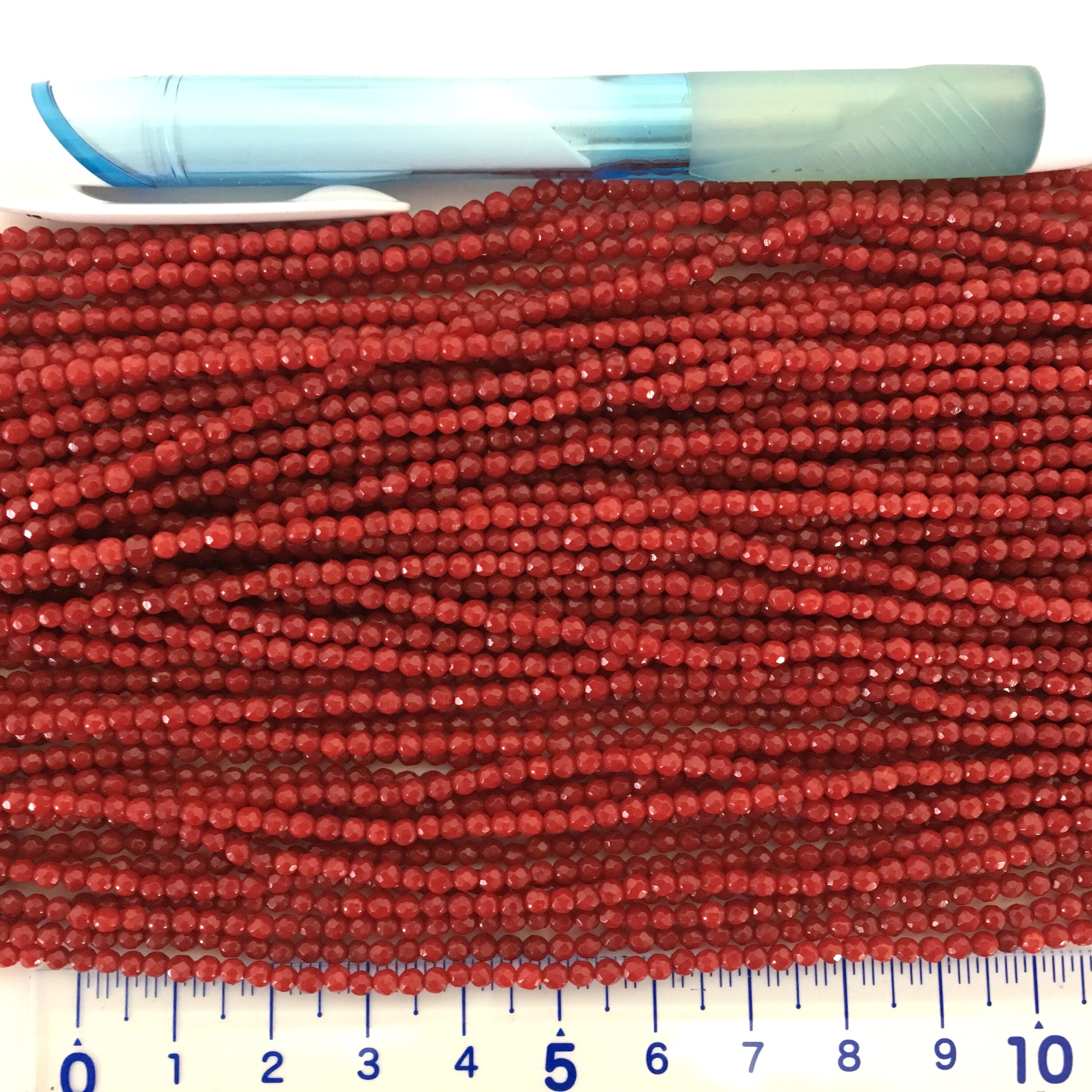 Red bamboo coral 2.5-3mm faceted beads strands cut beads | Etsy