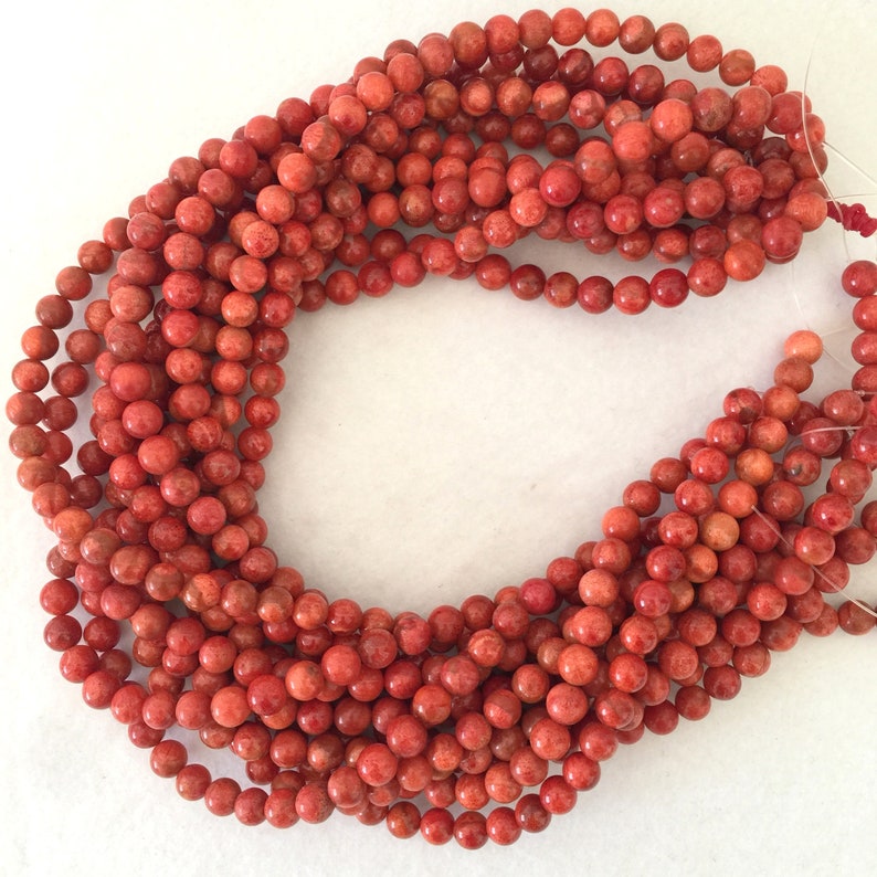 Natural Sponge Coral 7.5-8mm Strands Bright Red Red Color | Etsy