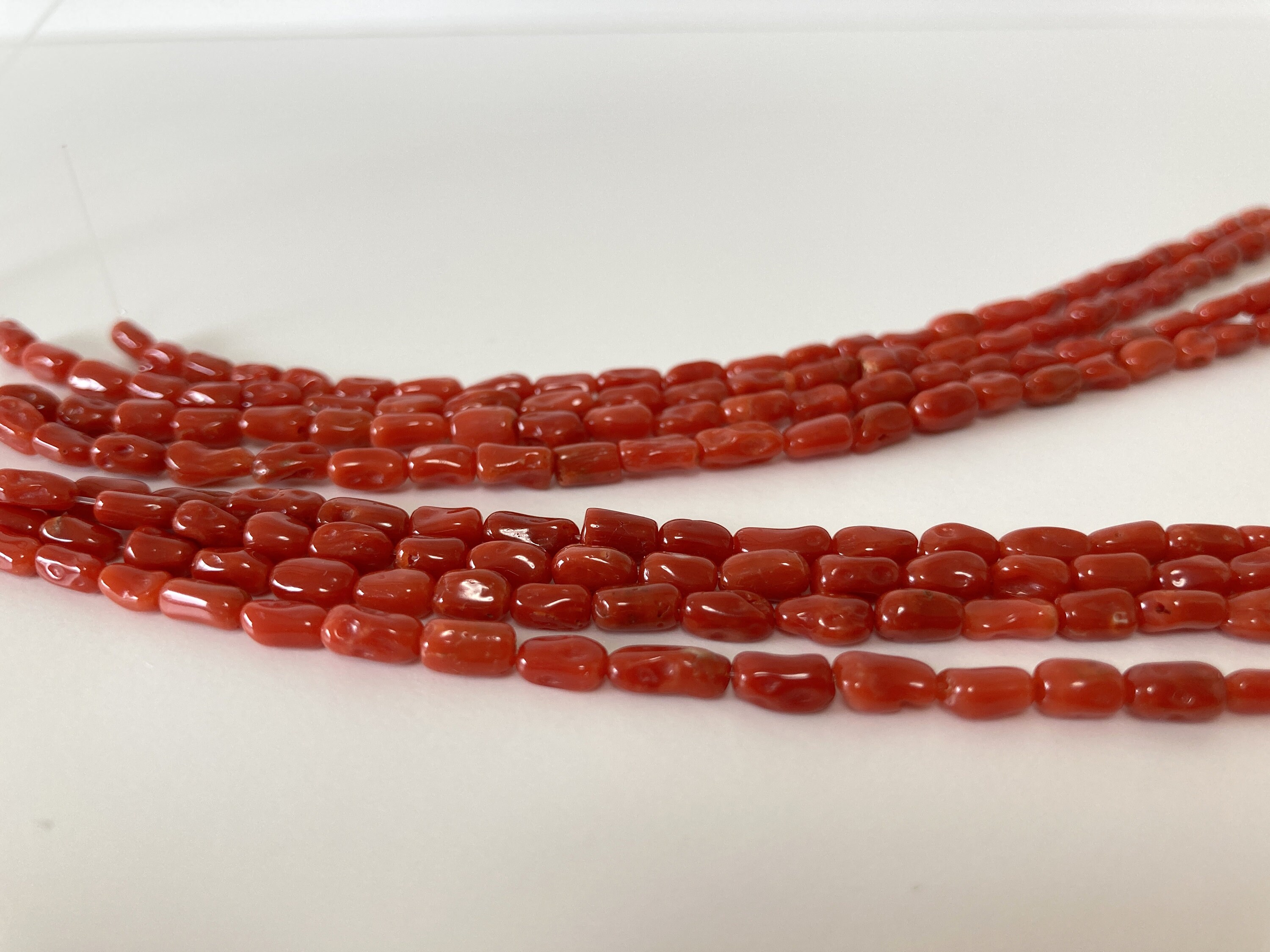 Natural Mediterranean Red Coral 4.5-6.5 x 2-3.5mm Tube | Etsy