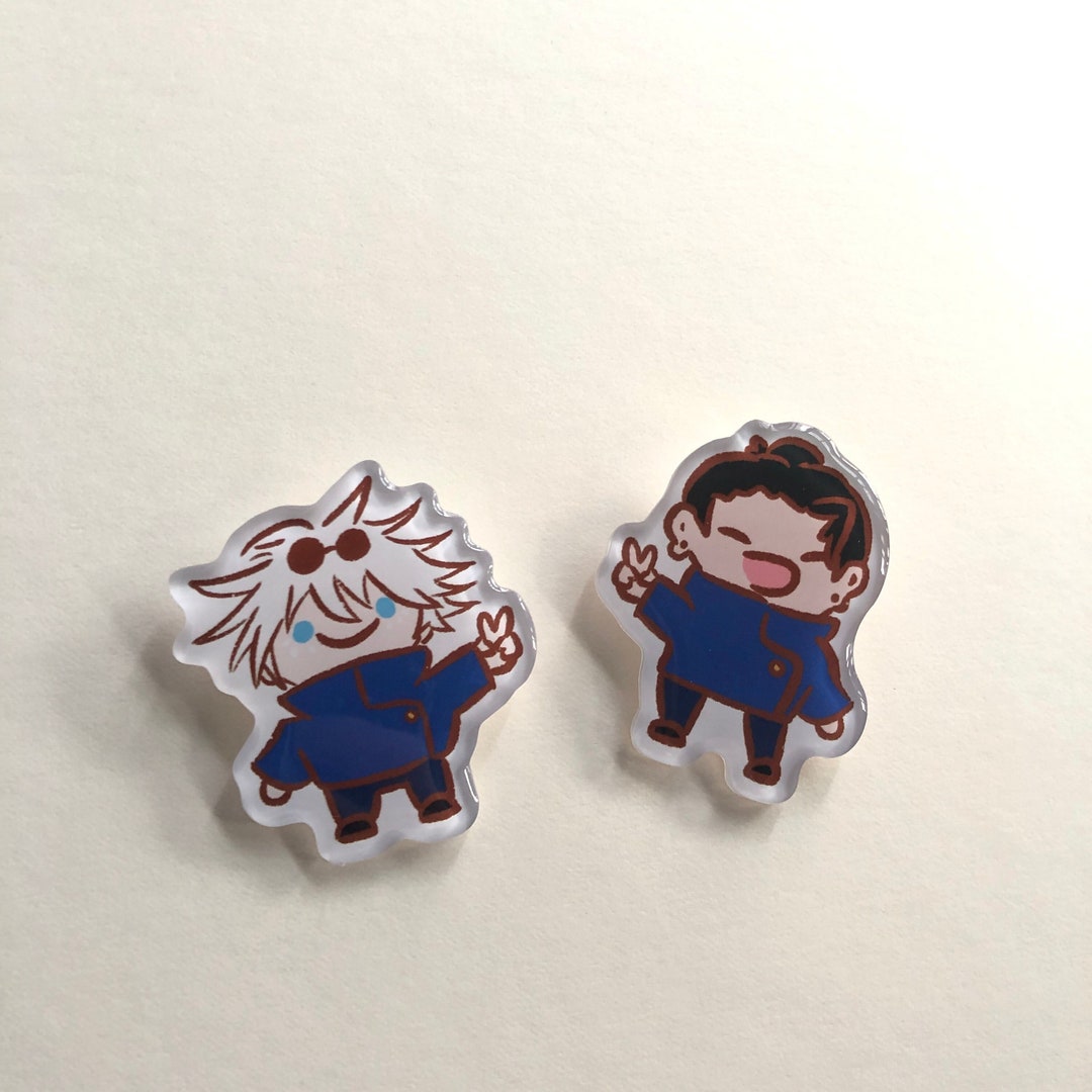 Acrylic Satosugu Badges | Acrylic Cute Badges | Gojogeto Badges - Etsy