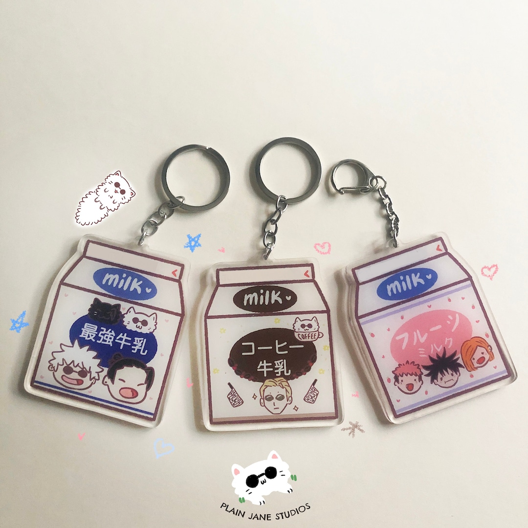 Milk Carton Acrylic Keychains Acrylic Cute Charms - Etsy