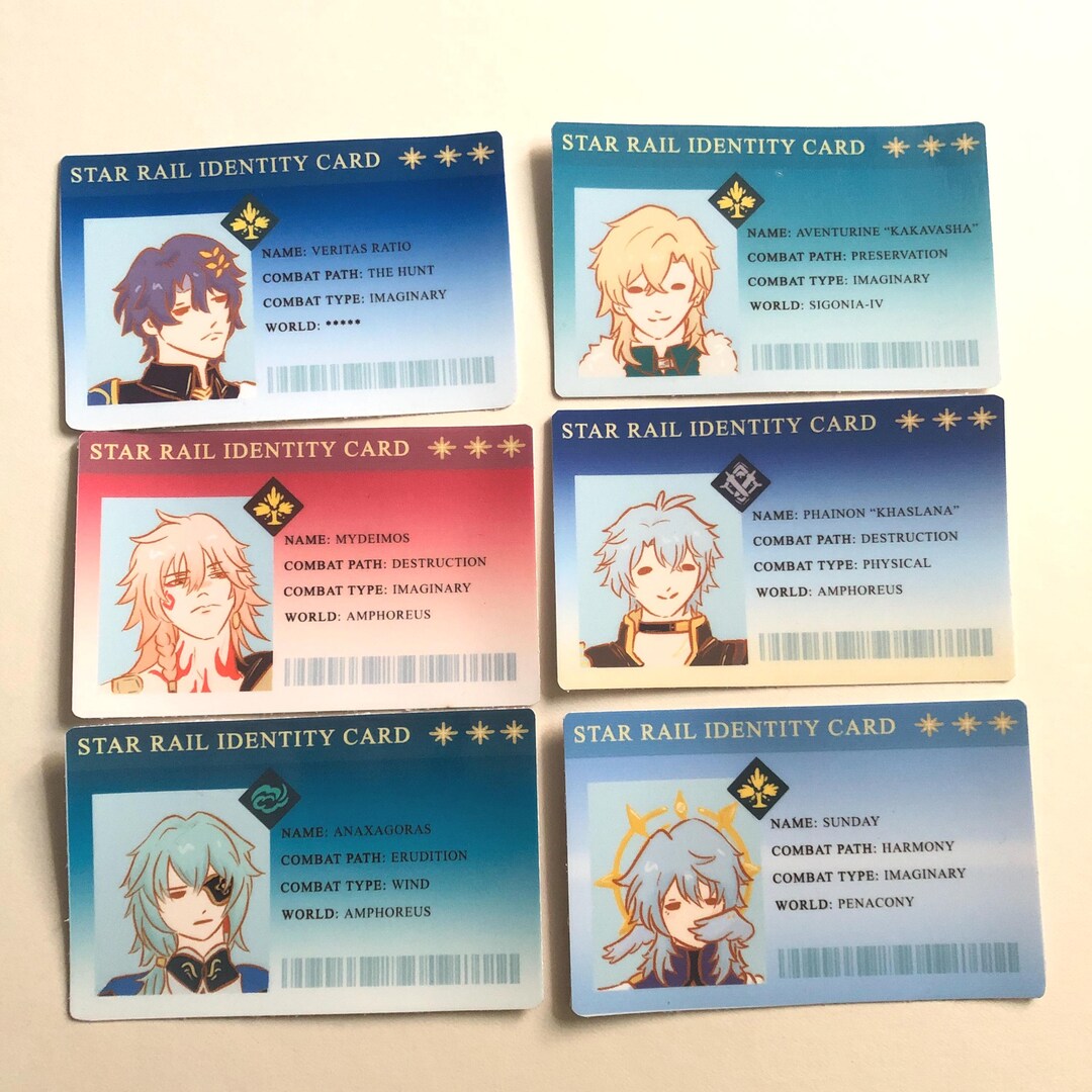Honkai Star Rail ID Stickers | HSR Waterproof Sticker | Aventurine ...