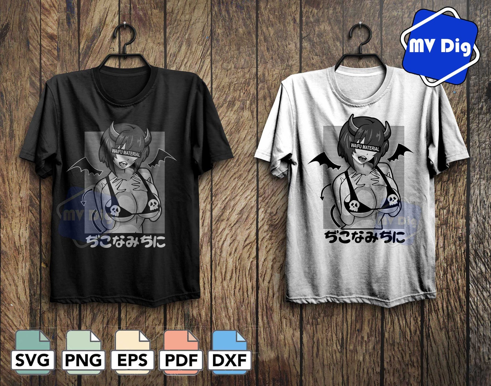 1 Waifu Kawaii svg T-shirt Template Waifu Kawaii Shirt Design | Etsy