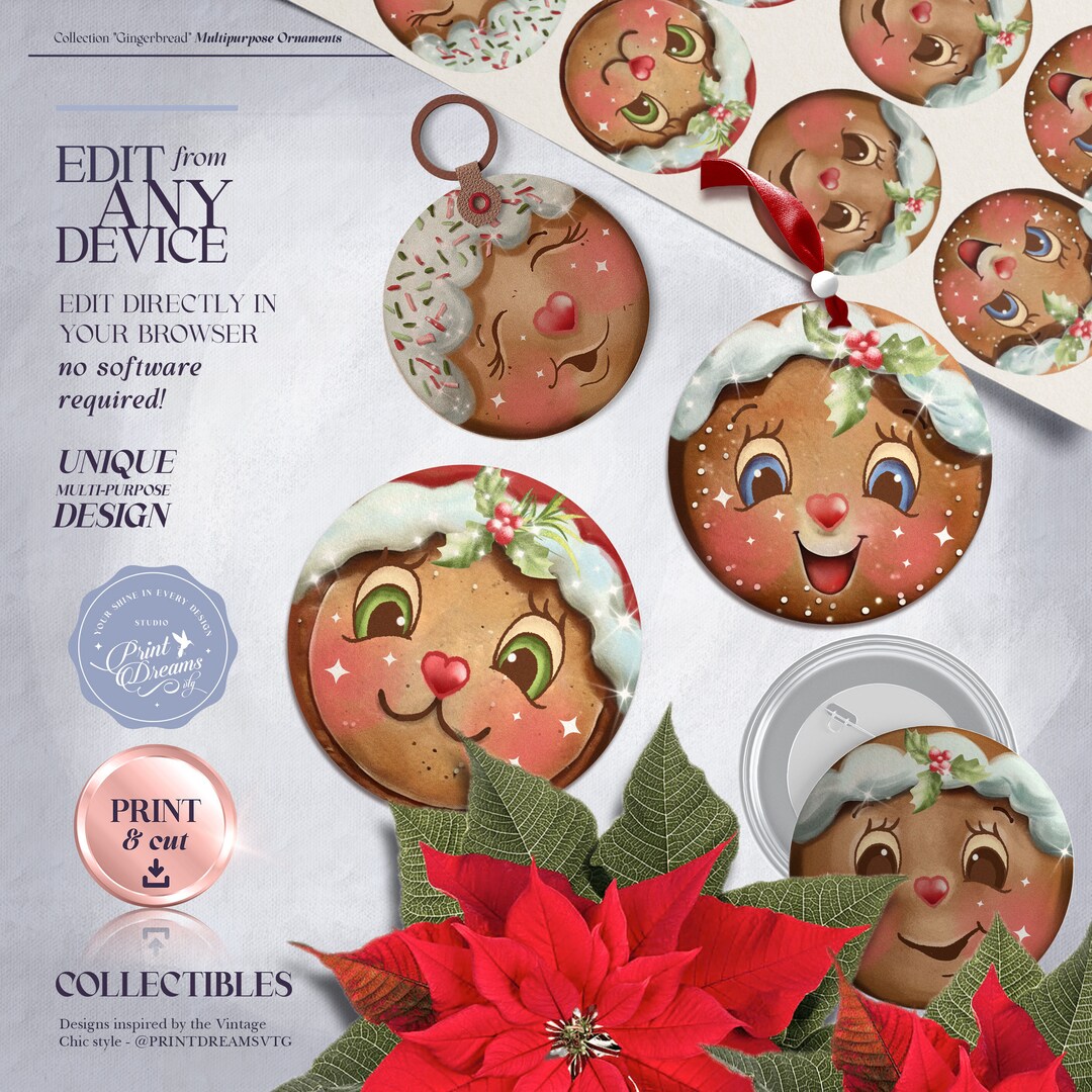 Gingerbread Man Tags/ornaments. Ideal for Festive Labeling, Decorations ...