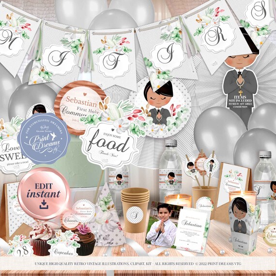 Editable First Communion Kit. First Communion Kit Boy - Etsy