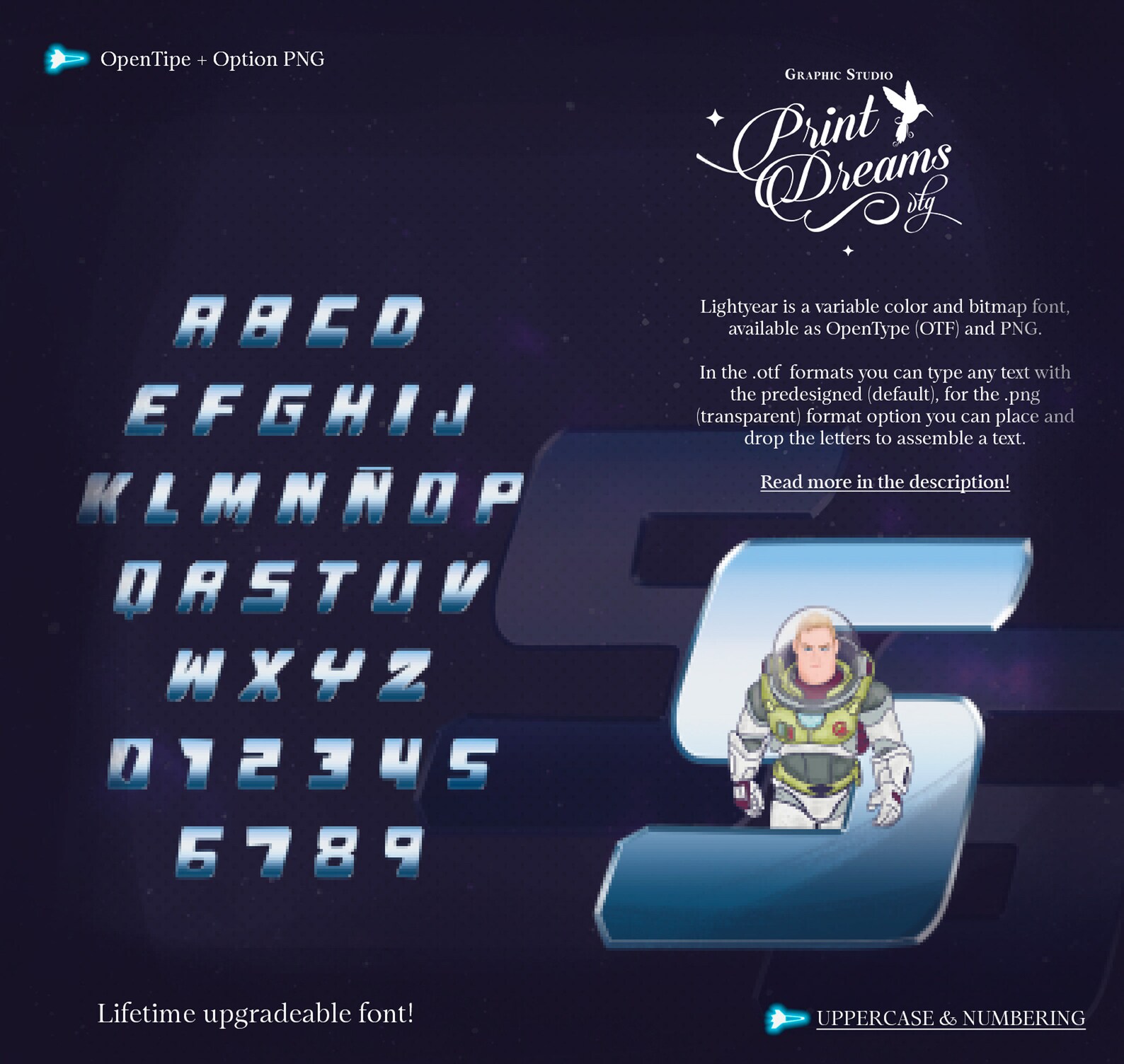 Lightyear Font. Lightyear Alphabet. Multitaper Lightyear OTF - Etsy