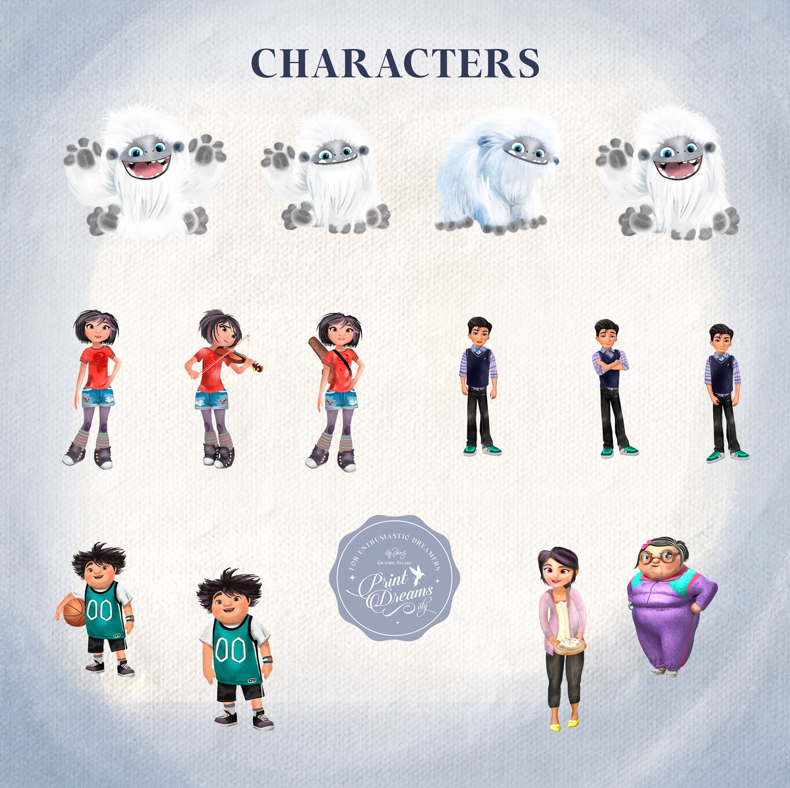 Abominable Clipart. Abominable Characters. Abominable Paper - Etsy