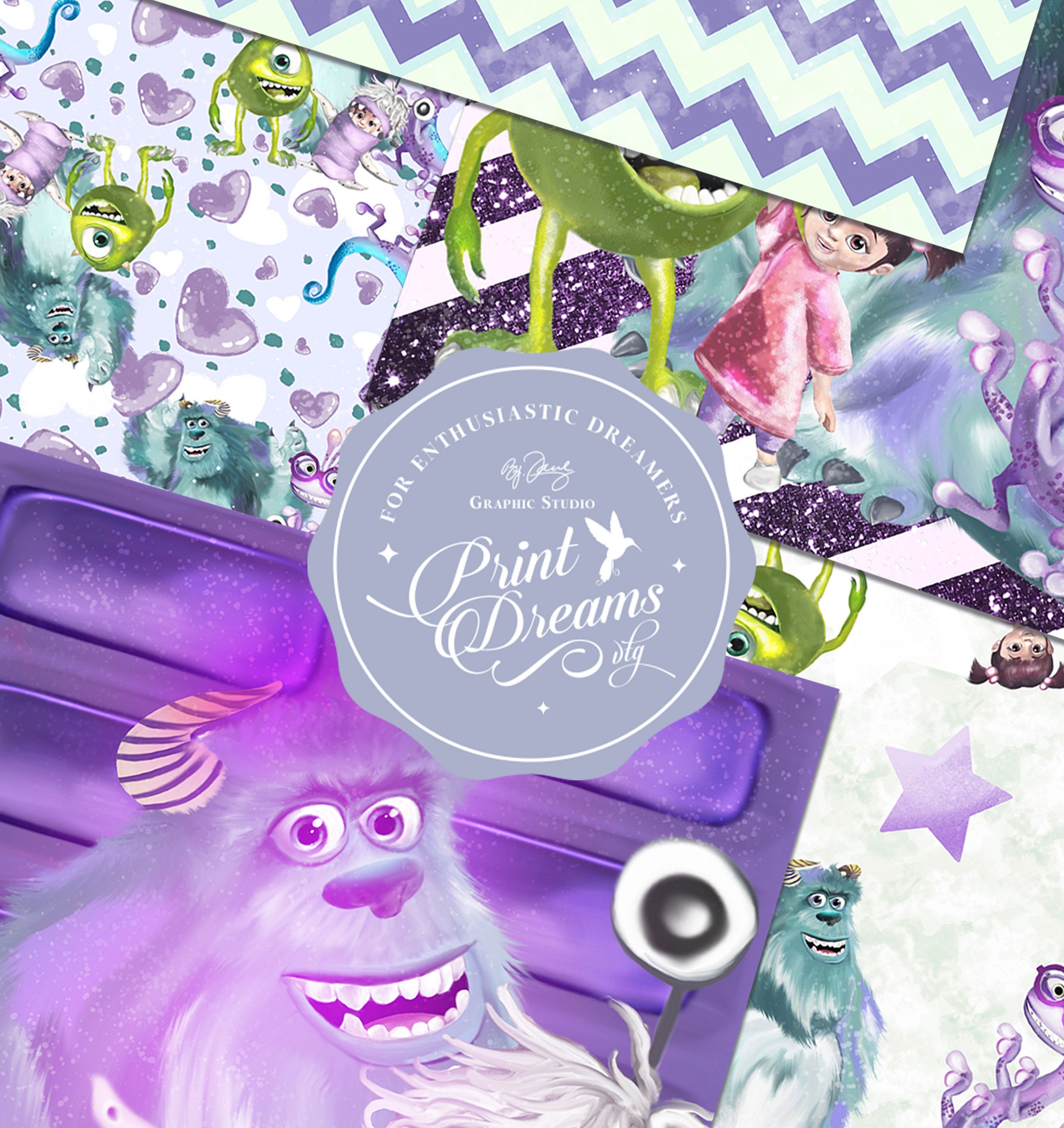 Monster Inc Papers Monster Inc Clipart. Monster Inc - Etsy