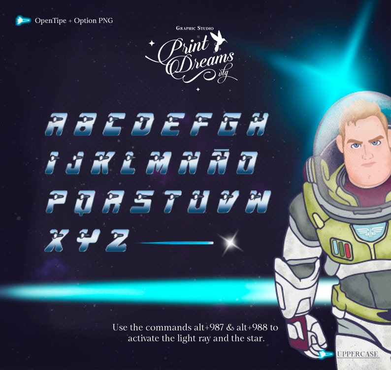 Lightyear Font. Lightyear Alphabet. Multitaper Lightyear OTF - Etsy