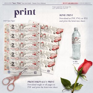 Editable Snow White Water Bottle Labels Template: Perfect for Birthday ...