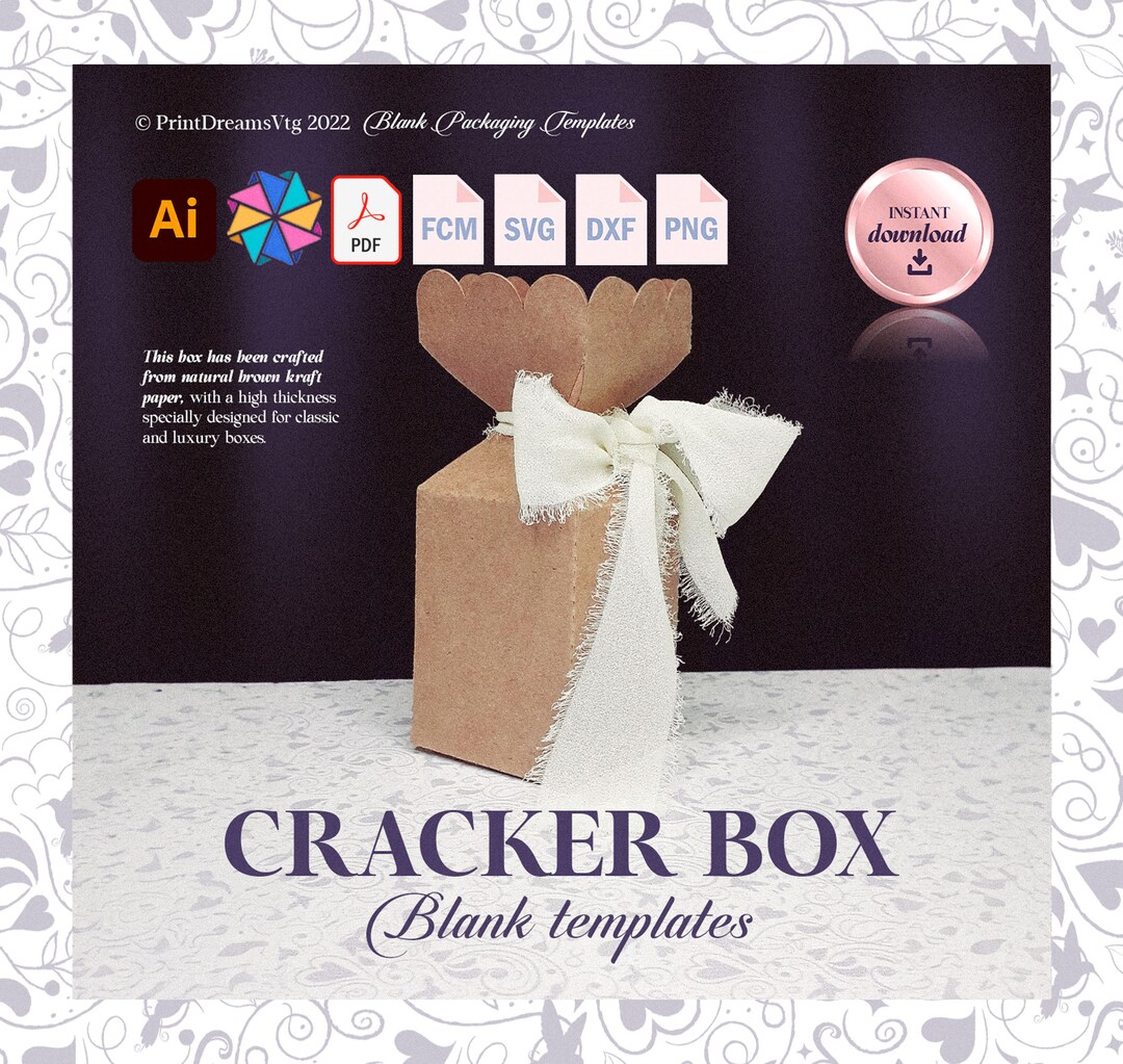 Cracker Box Template: Ideal Favor Box for Parties, Weddings, and ...