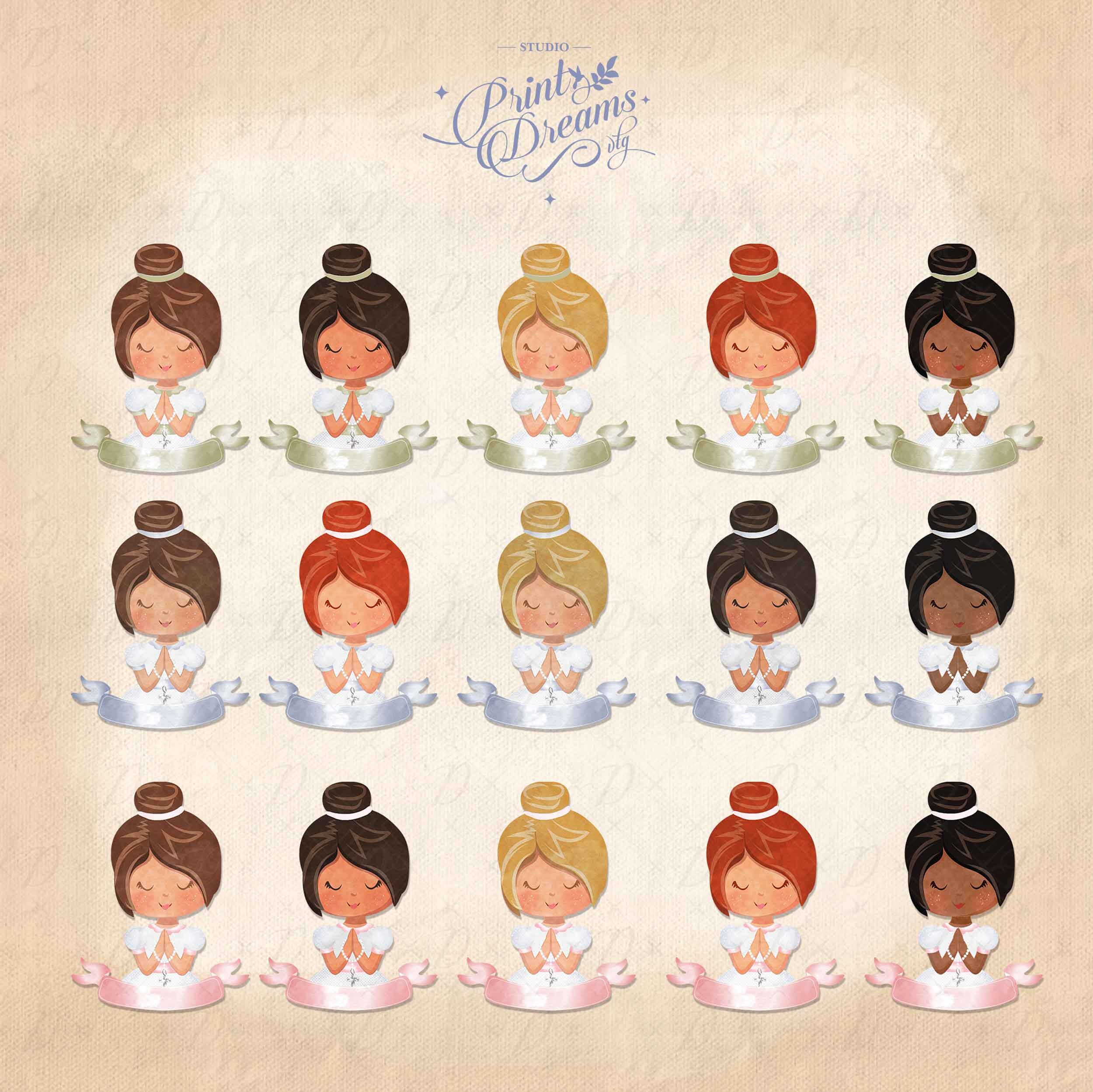 Girl First Communion Clipart Vintage First Communion. First | Etsy