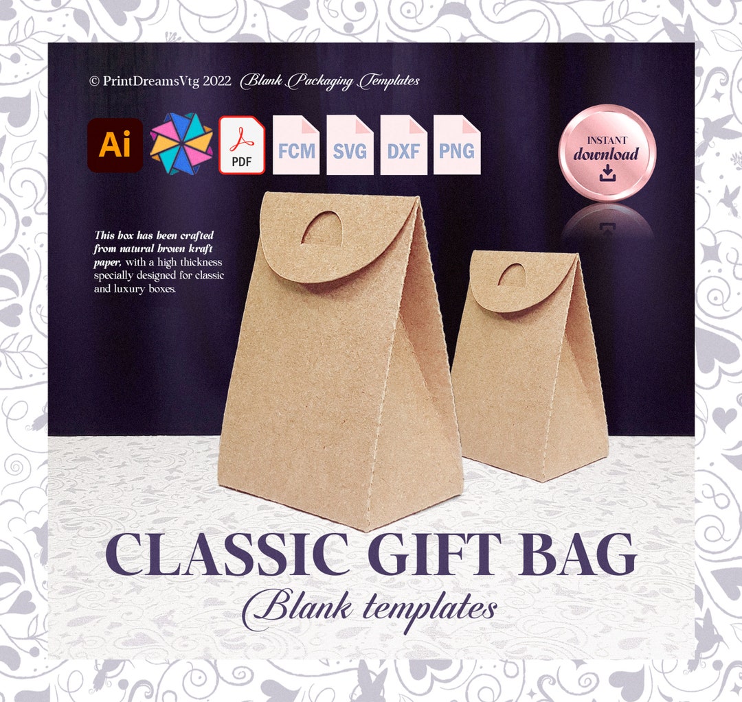 Classic Gift Bag Template: Favor Bags for Parties, Weddings, and ...