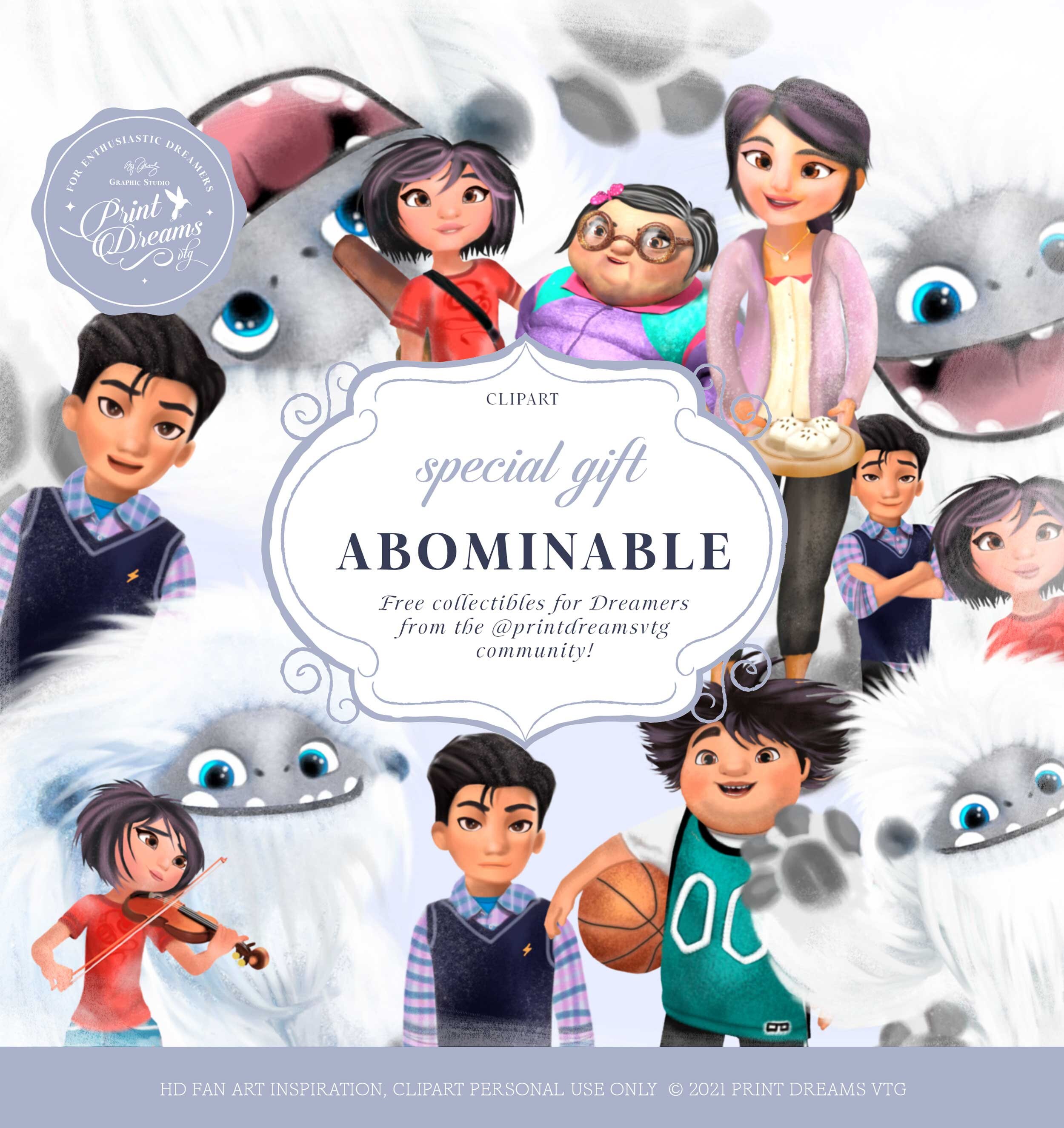 Abominable Clipart. Abominable Characters. Abominable Paper - Etsy UK
