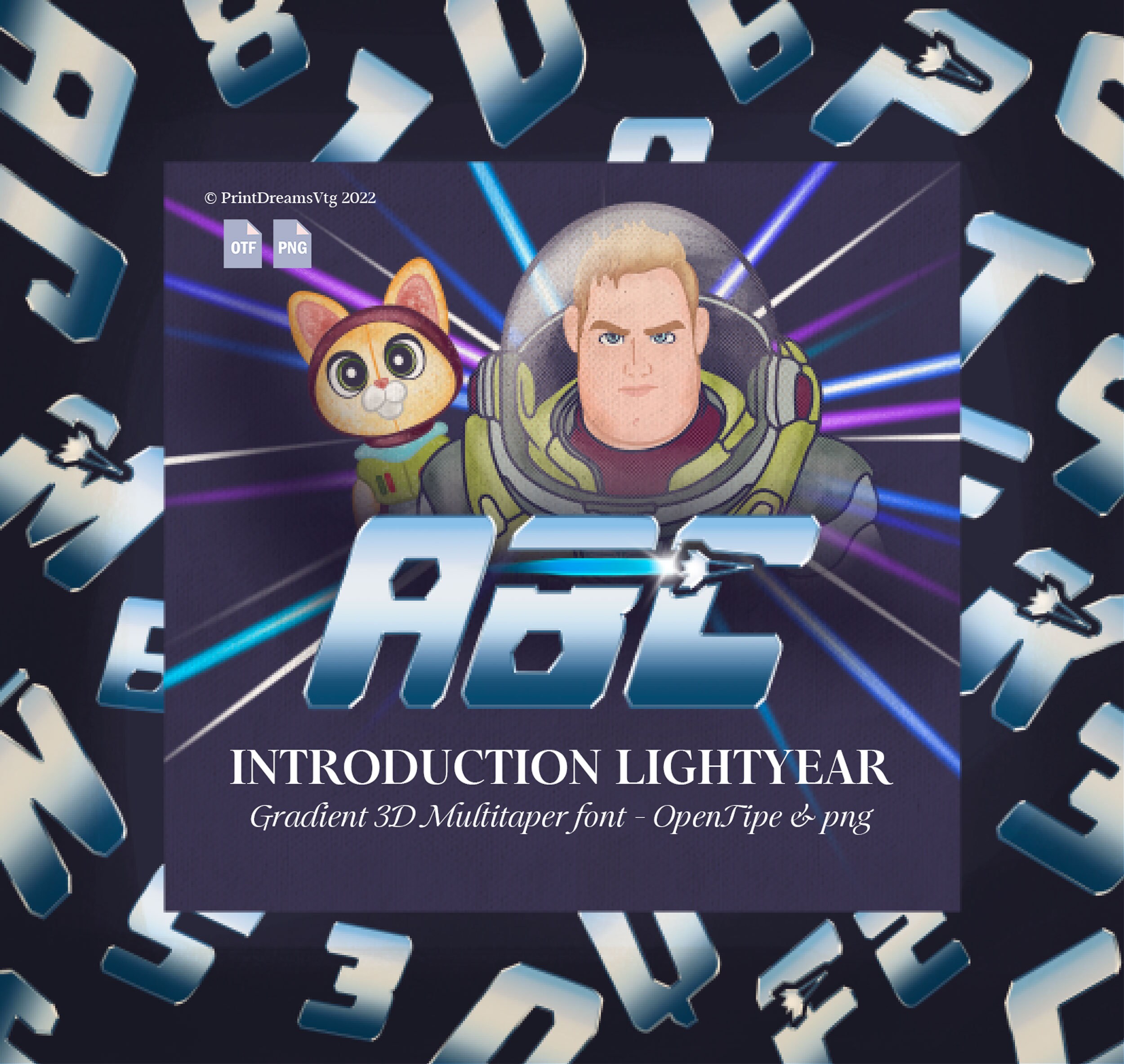Lightyear Font. Lightyear Alphabet. Multitaper Lightyear OTF - Etsy