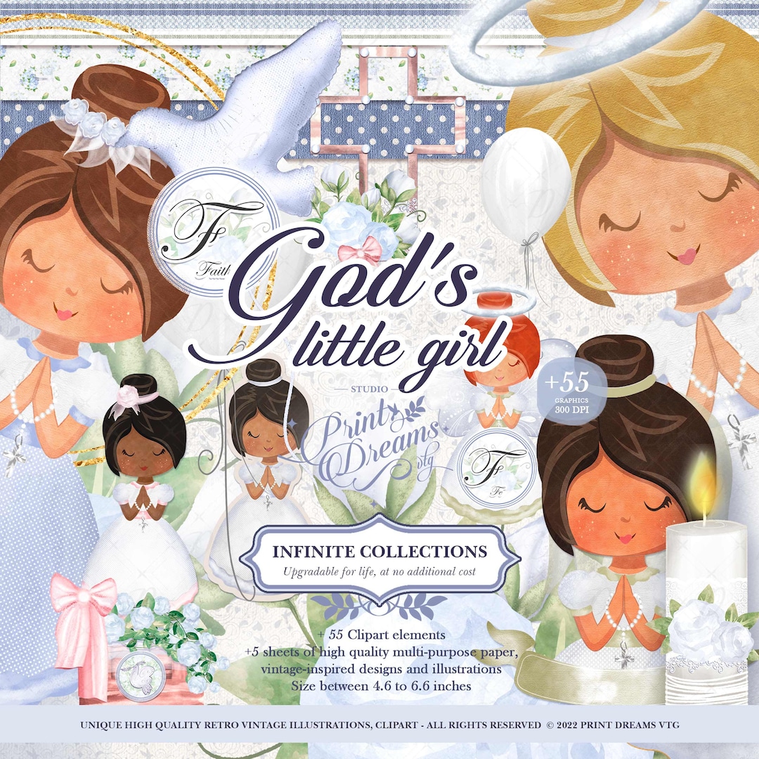 Girl First Communion Clipart, Vintage First Communion. First Communion ...