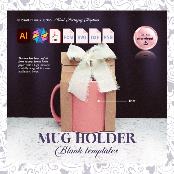 Mug Box Template - Etsy