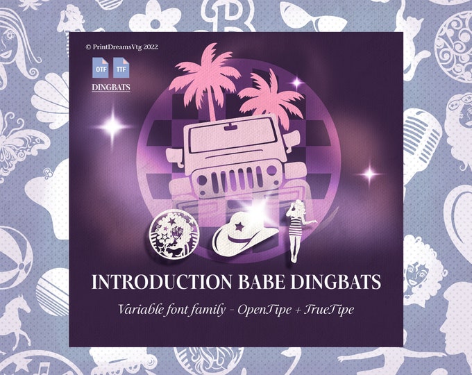 Iconic 80s Style Dingbats Font. 61 Versatile Symbols in OTF and TTF ...