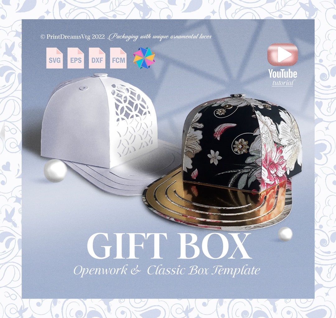 Baseball Cap Box Template Gift Box Scanncut. Party Favor - Etsy