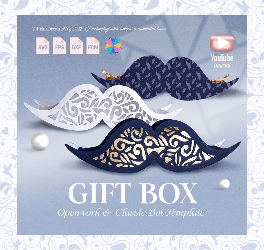 Mustache Box Template Movember Moustache Box. Gift Box - Etsy