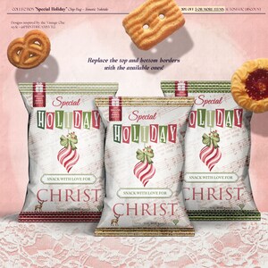 Editable Christmas Chip Bag Wrapper Template. Special Holiday Chip Bag ...