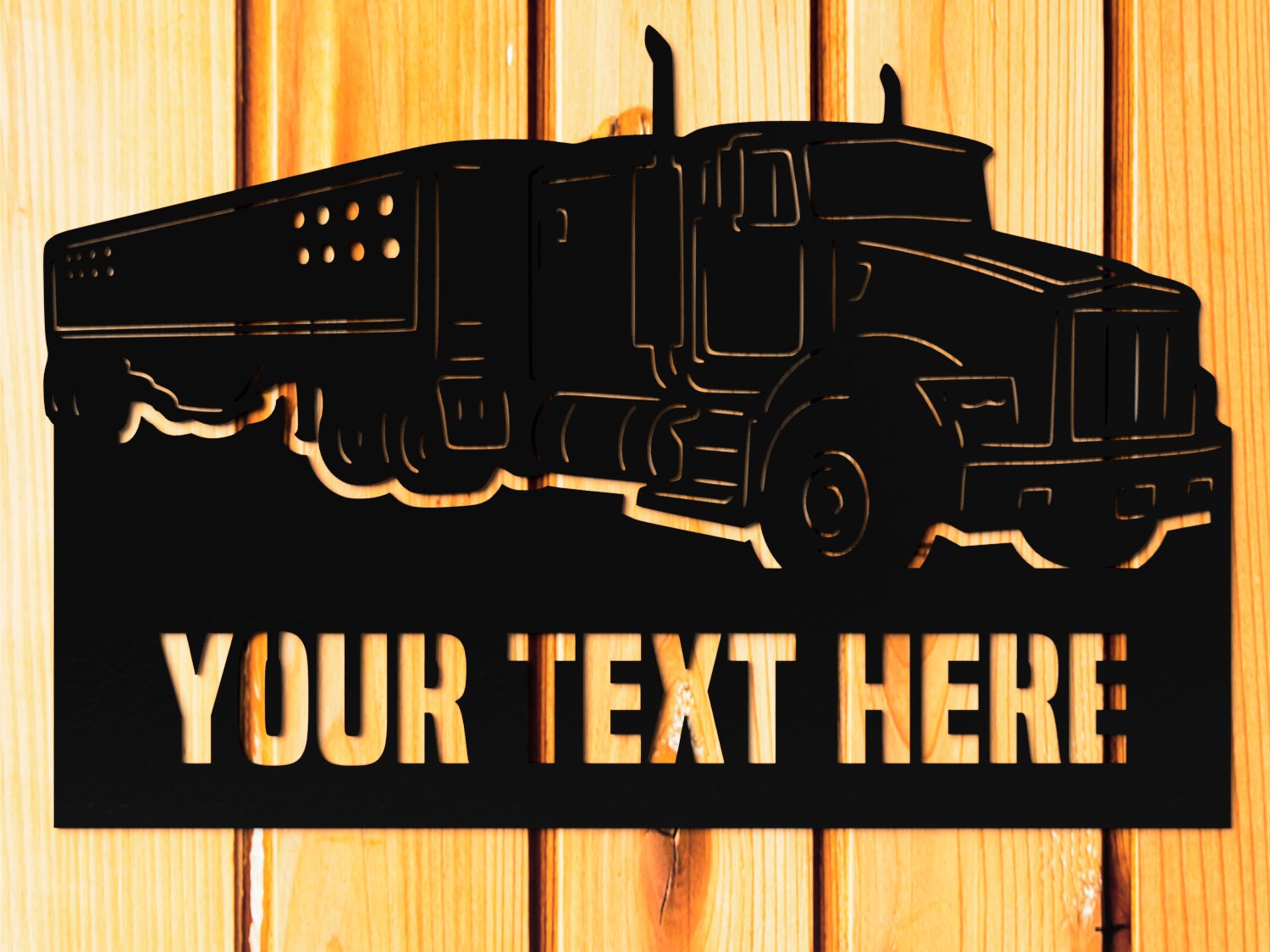 Full Semi Truck Sign With Custom TExt | Etsy