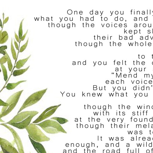 The Journey by Mary Oliver - Etsy