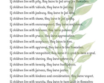 Children Learn What They Live | Etsy