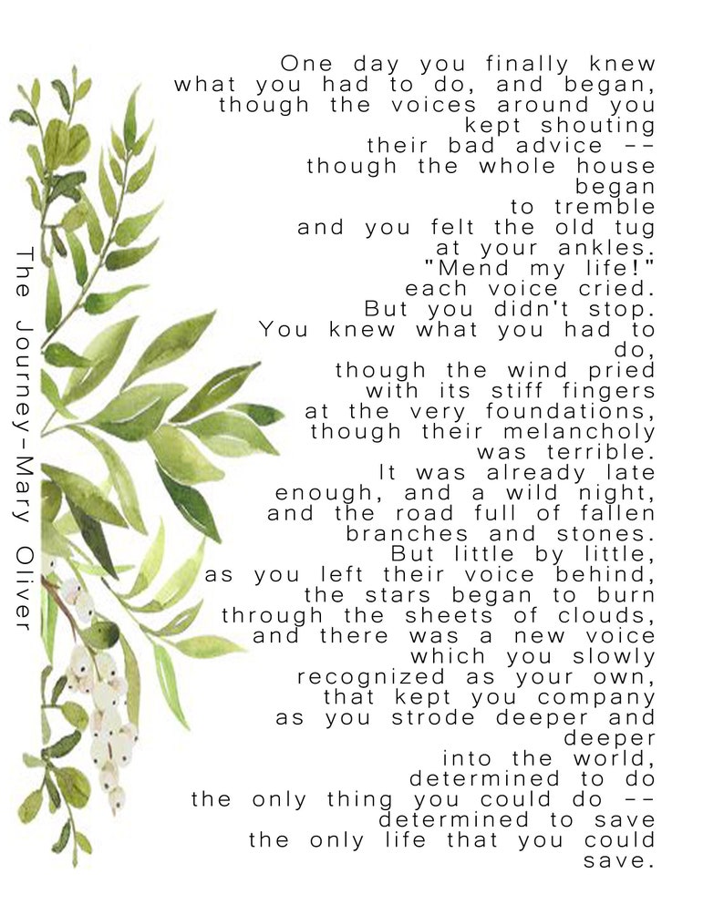 The Journey by Mary Oliver - Etsy