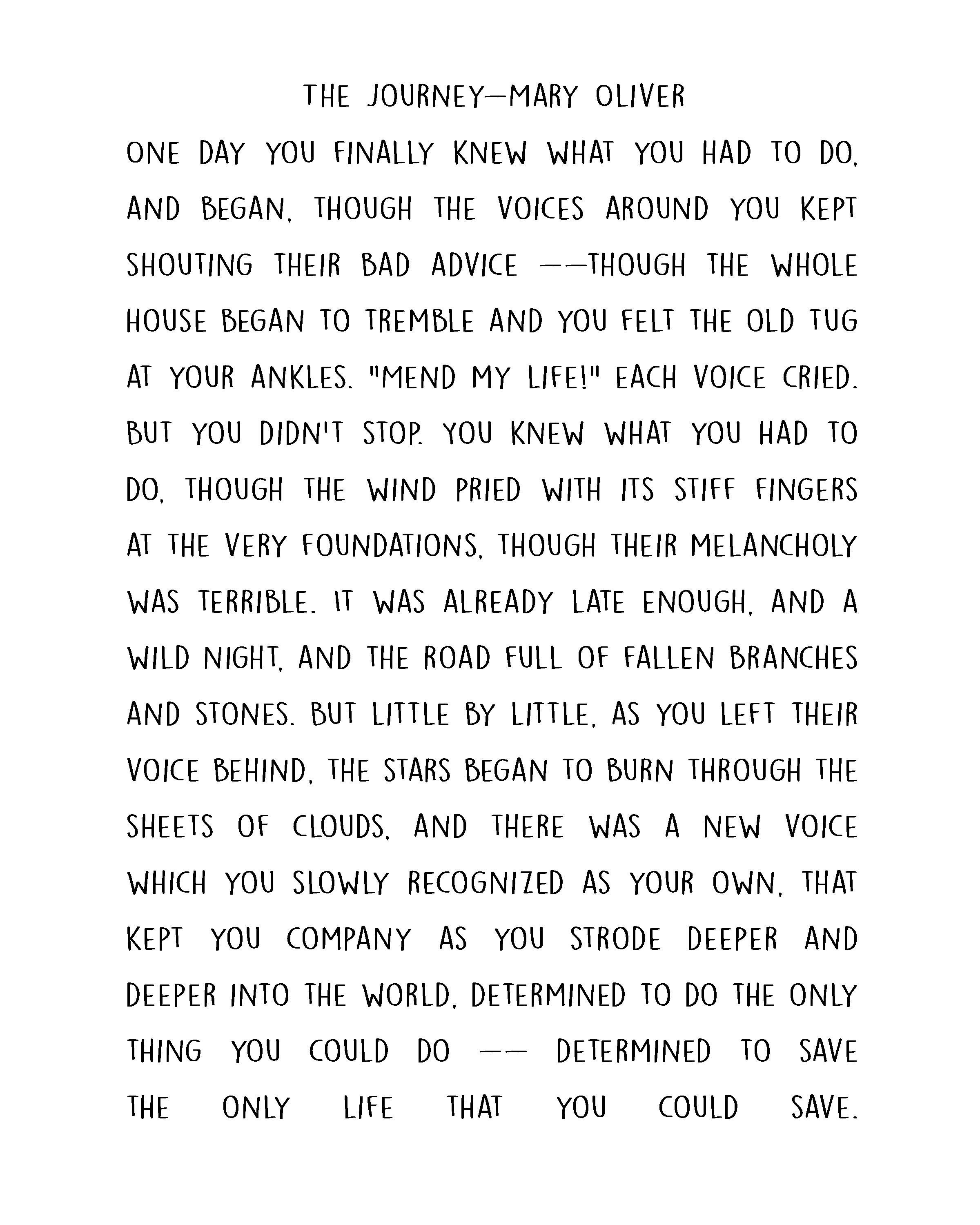 The Journey By Mary Oliver Etsy