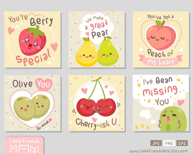 Funny Fruit Love Quotes. Cute Happy Berry, Pear, Peach, Olive, Cherry ...