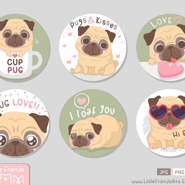 Cute Pug Art - Etsy