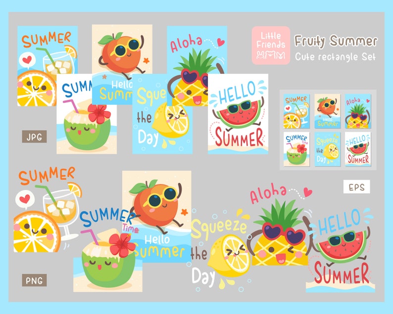 Hello Summer Fruits Fresh on the Beach. Lemon Pineapple Watermelon ...