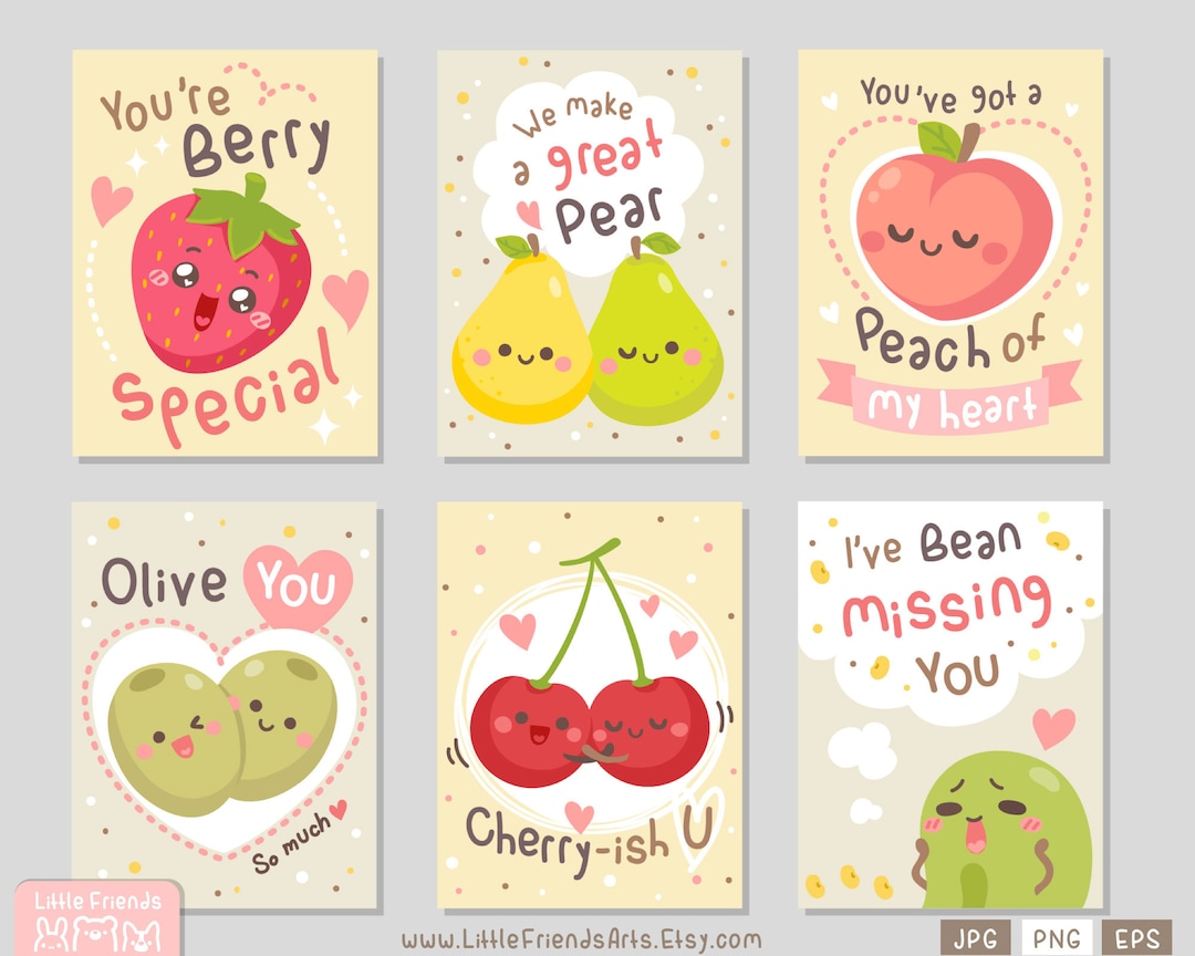 Funny Fruit Love Quotes. Cute Happy Berry, Pear, Peach, Olive, Cherry ...