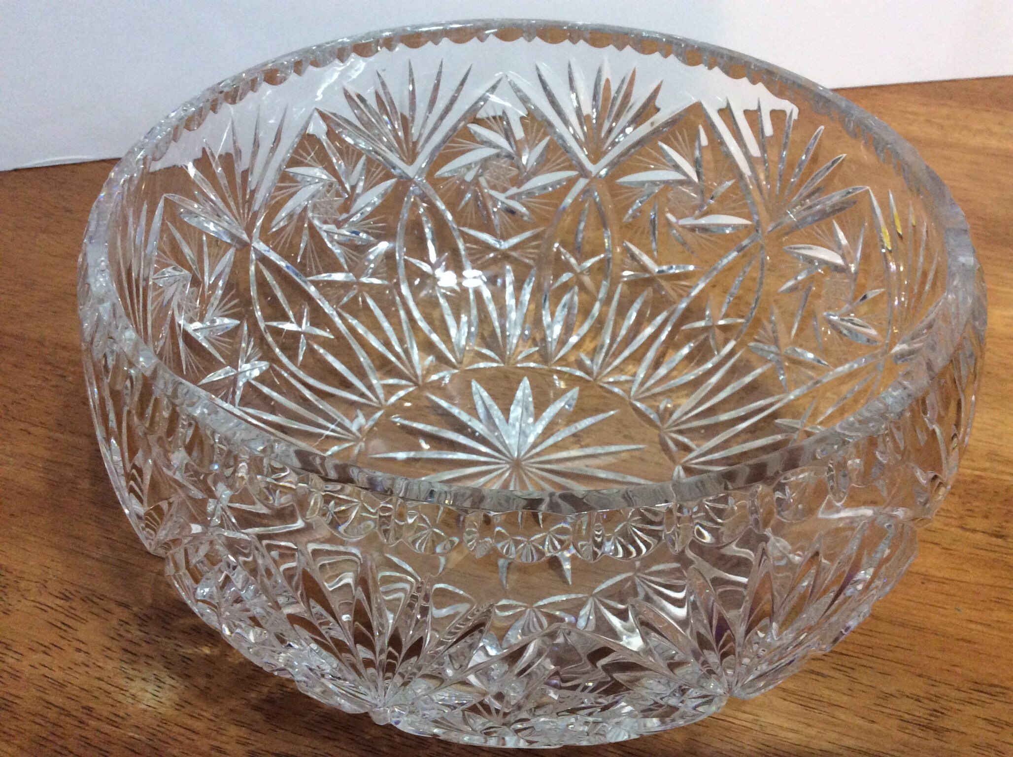 Gorgeous Round Cut Crystal Glass Bowl | Etsy