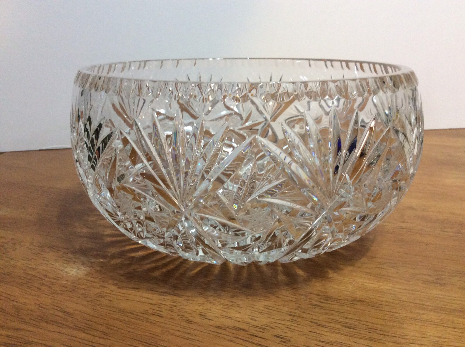 Gorgeous Round Cut Crystal Glass Bowl | Etsy