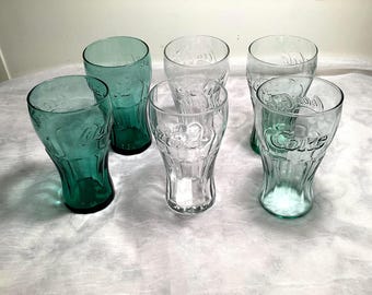 Vintage Coca-cola Glasses Set of 4 Vintage Coke Glasses Vintage Green ...